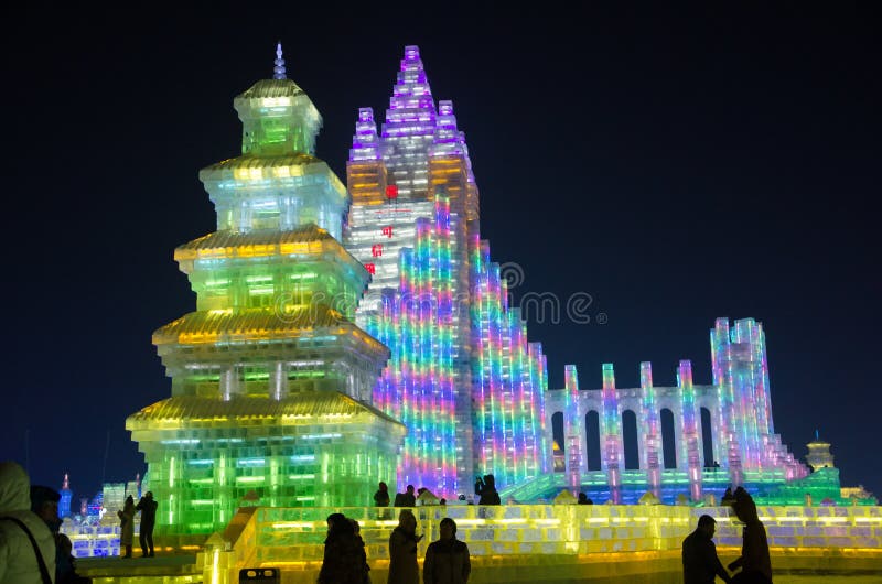Ice Snow World in Harbin,2014 Editorial Photo - Image of island, china ...