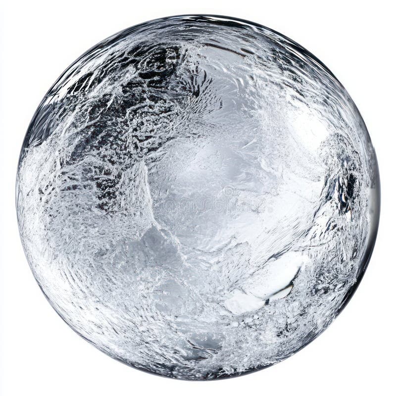 Ice Sphere on White Background Stock Photo - Image of transparent ...