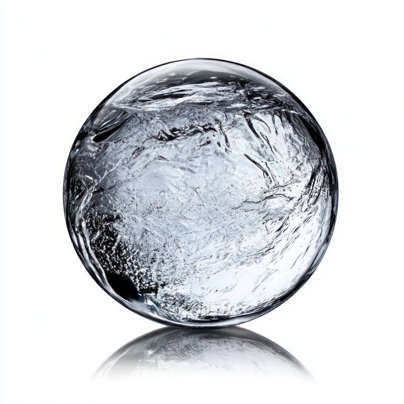 Ice Sphere on White Background Stock Illustration - Illustration of ...