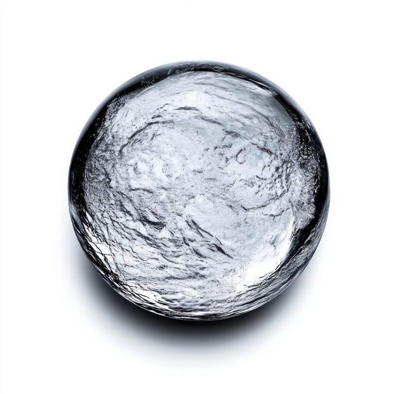 Ice Sphere on White Background Stock Illustration - Illustration of ...