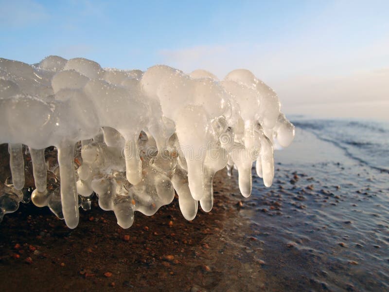 Ice stalactites stock photo. Image of splash, blue, shore - 17204772