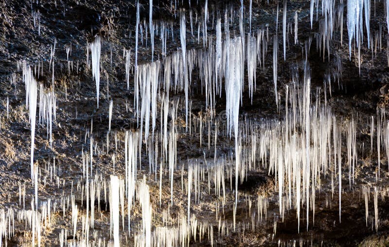 Ice Stalactites in the Cave Stock Image - Image of mysterious, icicles ...