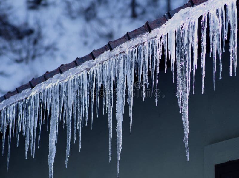 Ice stalactites stock photo. Image of danger, daylight - 48466808