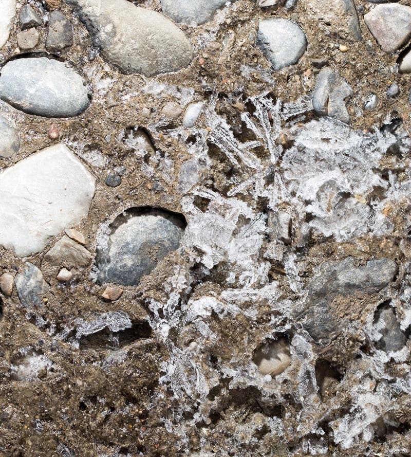 Ice on the Stone Ground As a Background Stock Photo - Image of stones ...