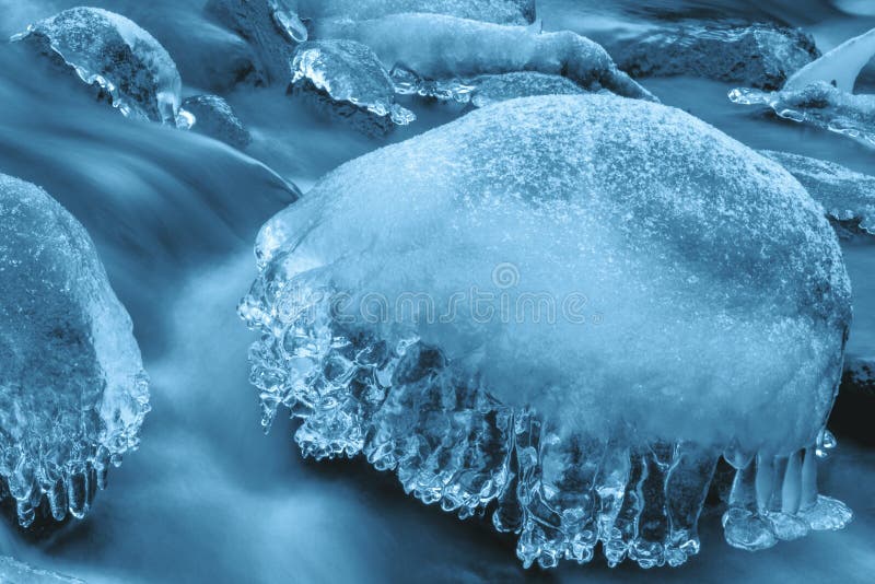 Ice on stones stock photo. Image of water, natural, background - 107701896