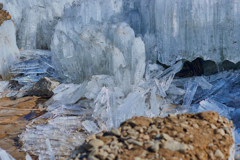 Ice Structure of River Hummocks in Spring. Stock Photo - Image of ...