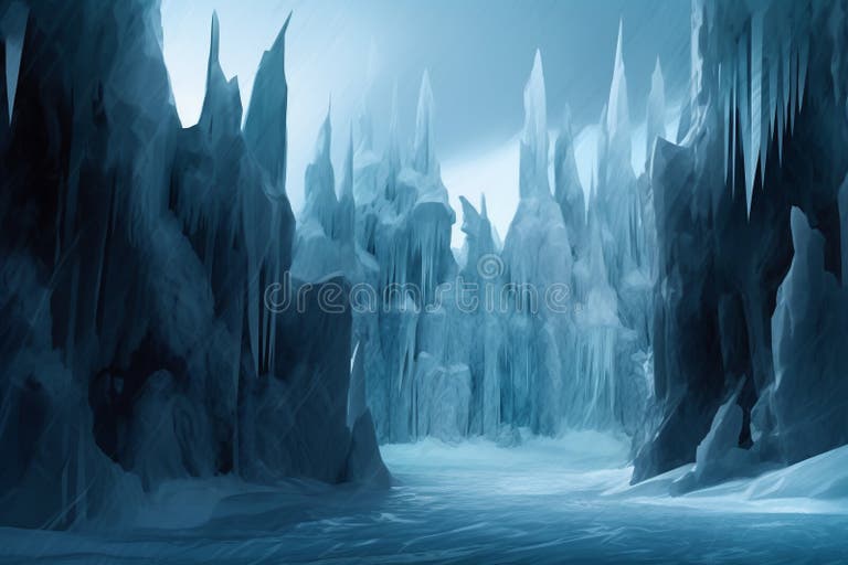 An Ice Structure with Sharp Spikes at the Top. AI Generated Stock Image ...