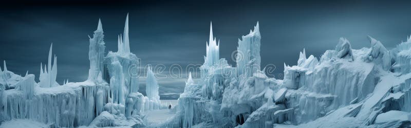 An Ice Structure with Sharp Spikes at the Top. AI Generated Stock Image ...
