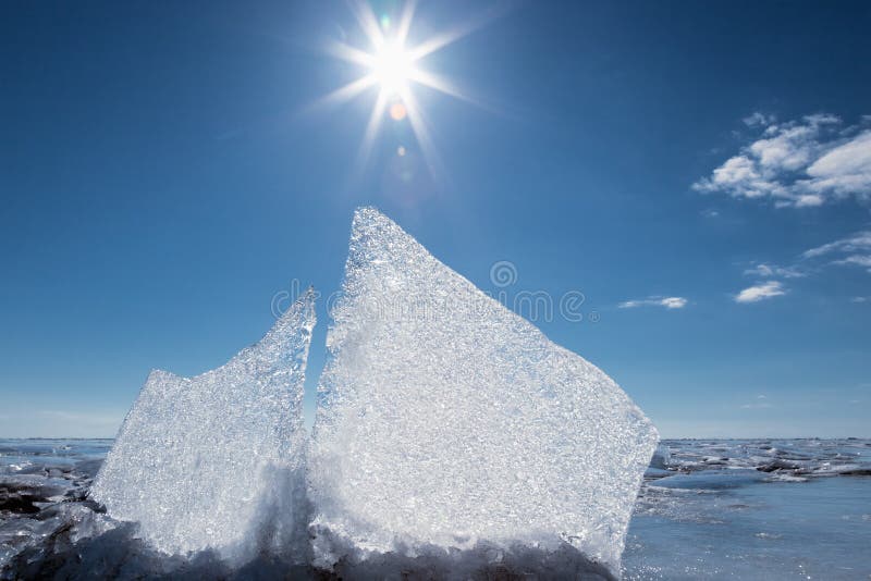 Ice and sun stock image. Image of nature, frozen, reef - 39265255