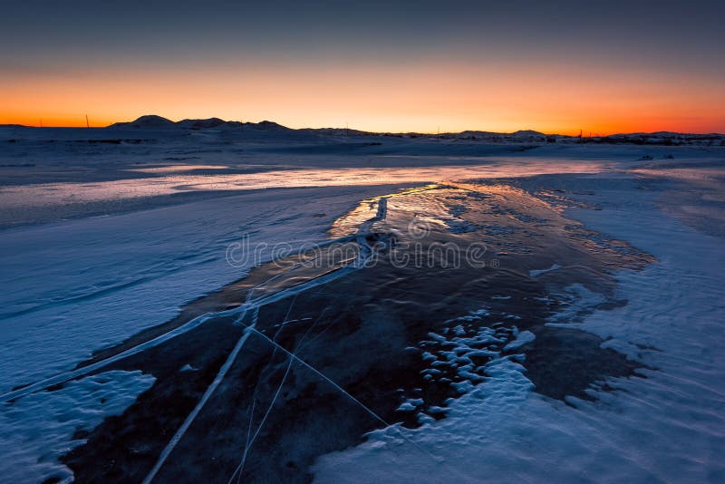 Ice sunset stock photo. Image of glow, sunset, illuminated - 143609390