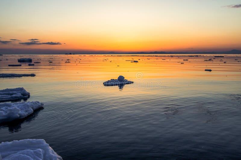 Ice at sunset. stock photo. Image of extreme, peace, glacier - 88563062