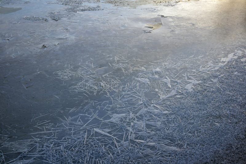 Ice Surface Background Pattern on Shore in Early Spring Morning Stock ...