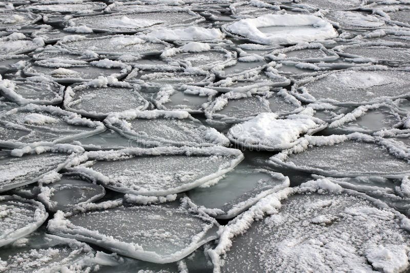 The Ice on the Surface of Freezing Sea Stock Photo - Image of ...
