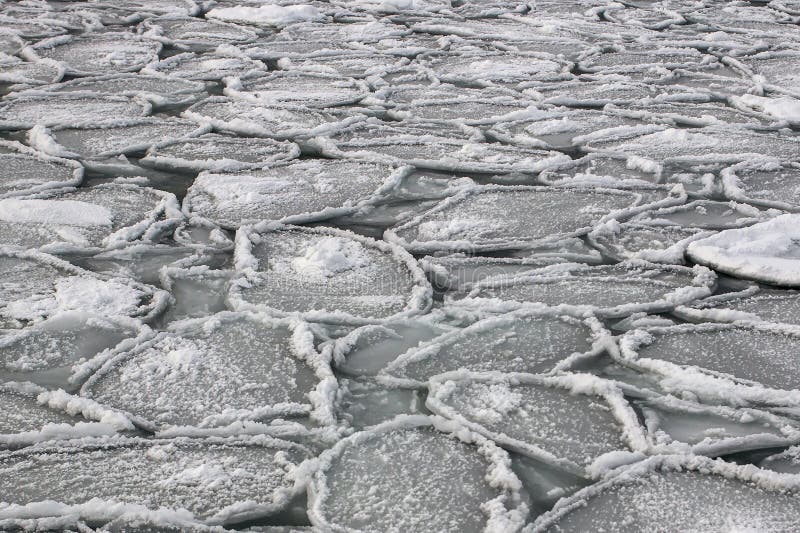 The Ice on the Surface of Freezing Sea Stock Image - Image of plate ...
