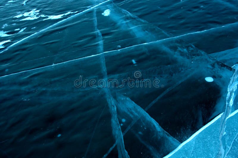 Ice on the Surface of Lake Baikal Stock Photo - Image of crystal ...