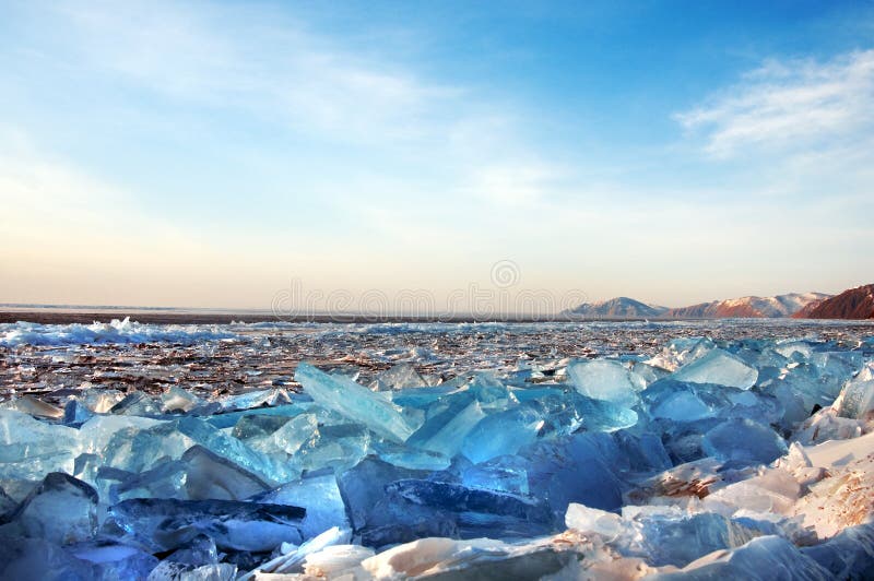 Ice on the Surface of Lake Baikal Stock Photo - Image of cool, baical ...