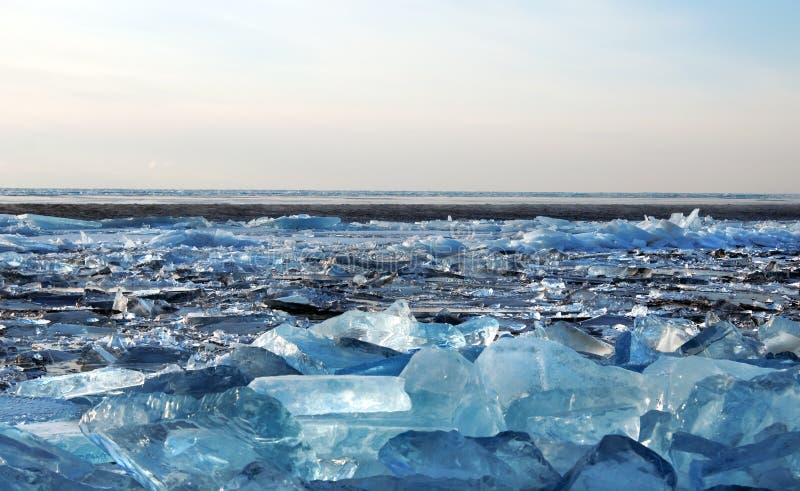 Ice on the Surface of Lake Baikal Stock Photo - Image of natural, frost ...