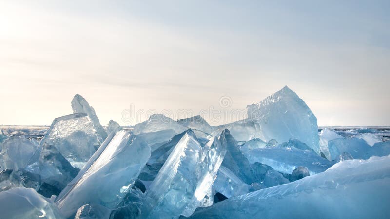 Ice on the Surface of Lake Baikal Stock Image - Image of coast, baical ...