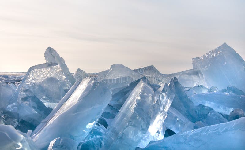 Ice on the Surface of Lake Baikal Stock Image - Image of asia, frost ...