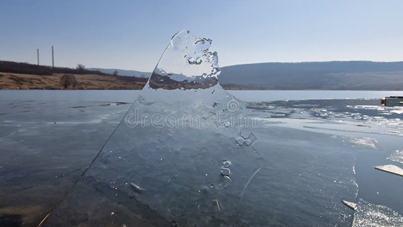 Ice on the Surface of a Lake Stock Photo - Image of frozen, fall: 381815298