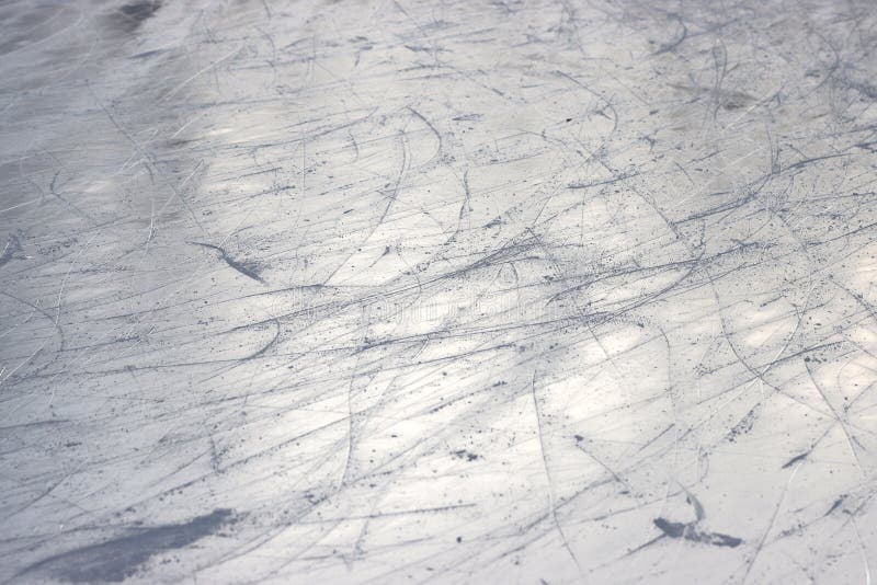 Ice Surface and Skate Scratches Stock Photo - Image of frozen, light ...