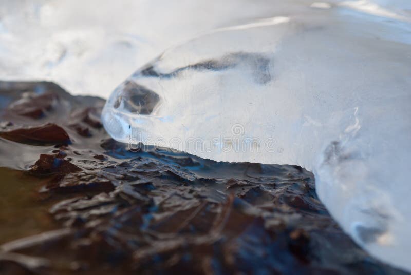Ice on the Surface of the Water Stock Image - Image of season ...