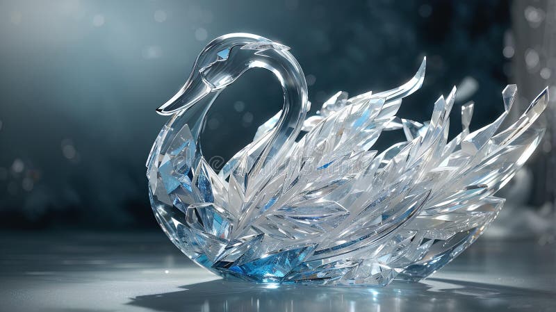 Ice Swan in an Ice Landscape Stock Illustration - Illustration of ...