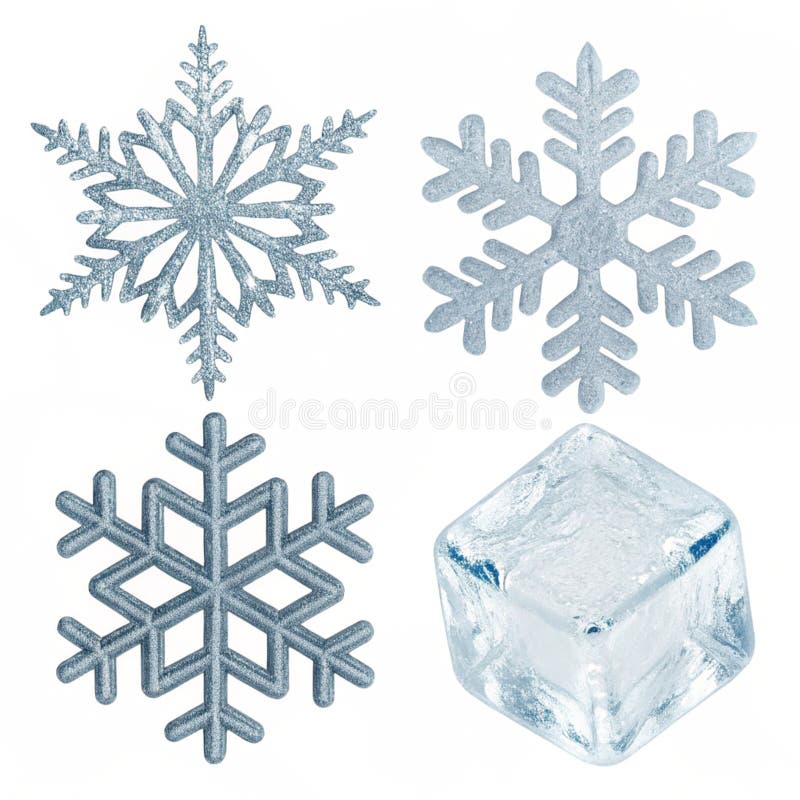 Ice Symbols Isolated on Transparent Background Stock Illustration ...