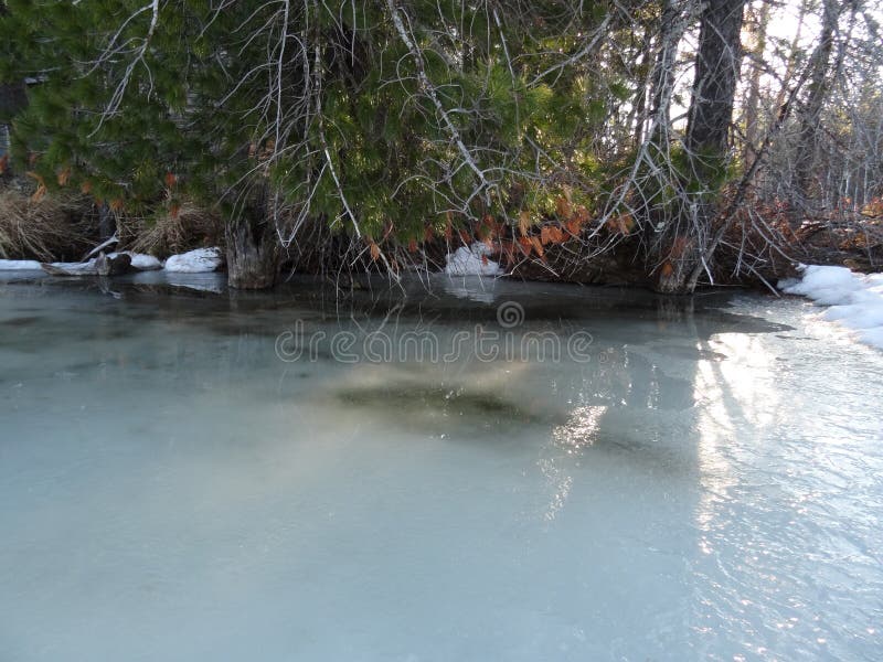Ice on the Taiga Lake in Spring Stock Image - Image of taiga, stream ...