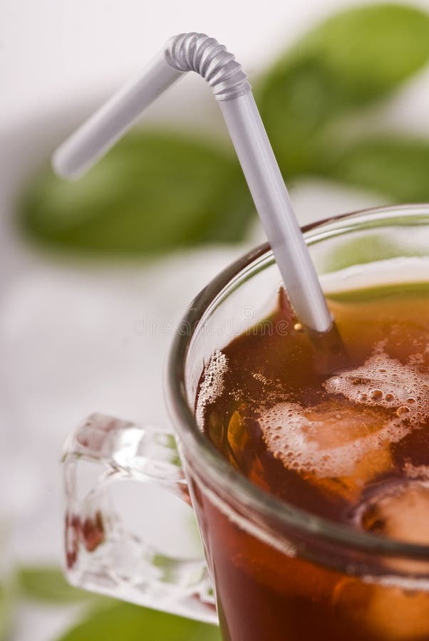 Ice Tea in the Glass - Closeup Stock Image - Image of restaurant ...