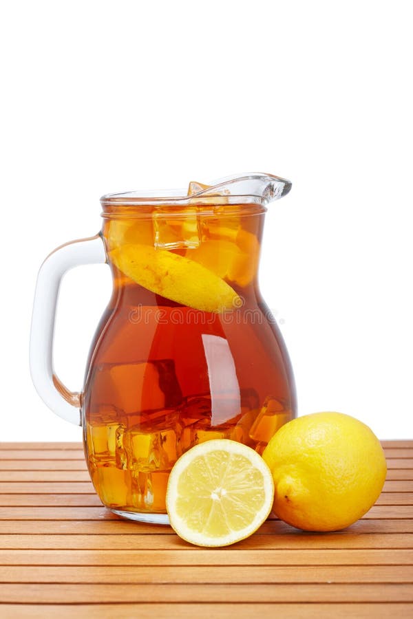 Pitcher of Ice Tea and Lemons Stock Photo - Image of thirsty, pitcher ...