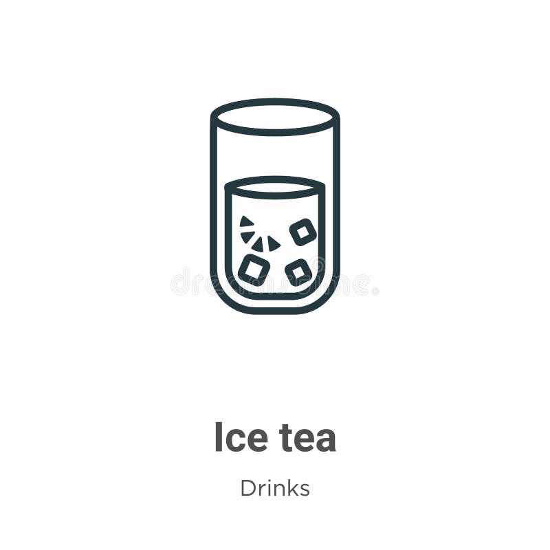 Ice Tea Outline Vector Icon. Thin Line Black Ice Tea Icon, Flat Vector ...