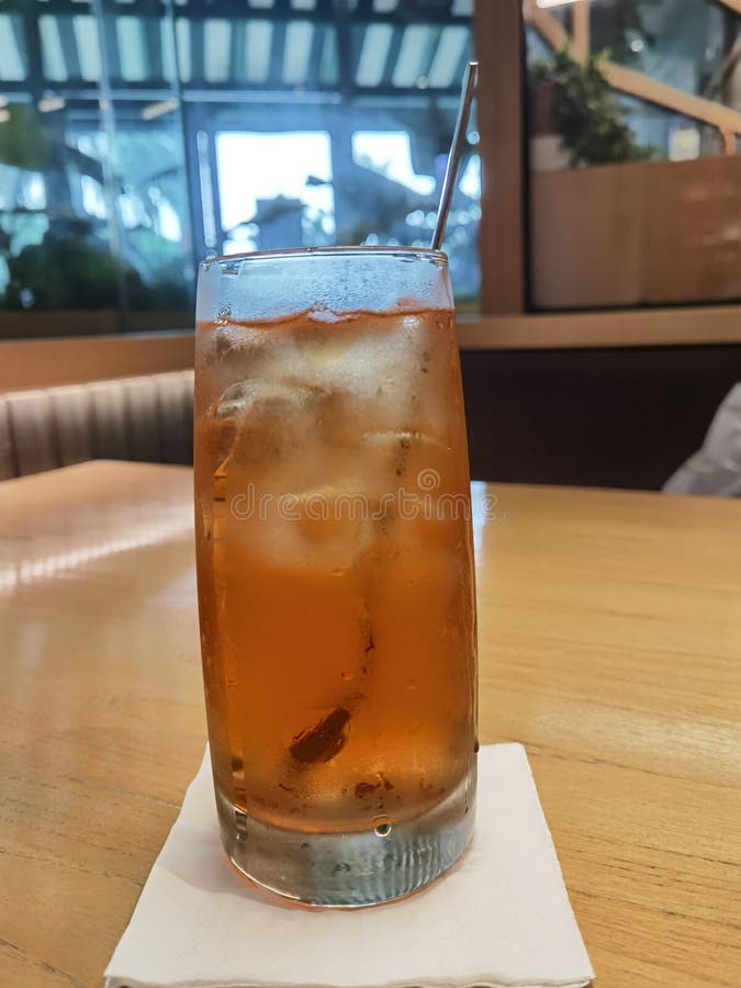 Ice tea with soda water stock photo. Image of drink - 209011742