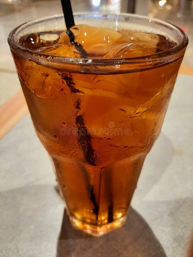Ice Tea Sweet Thirsty Cold Glass Straw Stock Image - Image of sweet ...