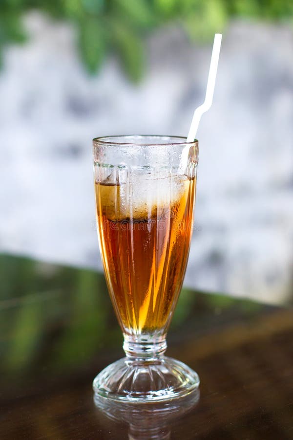 Half Empty Drink of Iced Tea Stock Photo - Image of beverage ...
