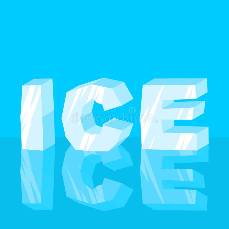 Ice Text Cool Lettering Letters Typography Frozen Letters Stock ...