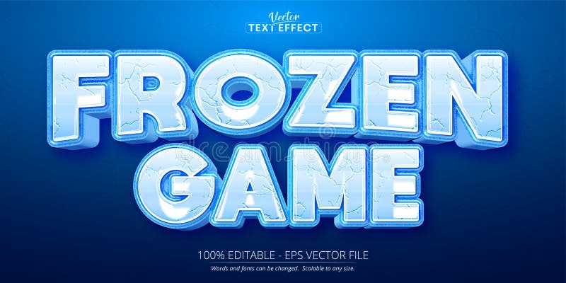 Ice Text Effect, Editable Frozen Game and Cartoon Text Style Stock ...