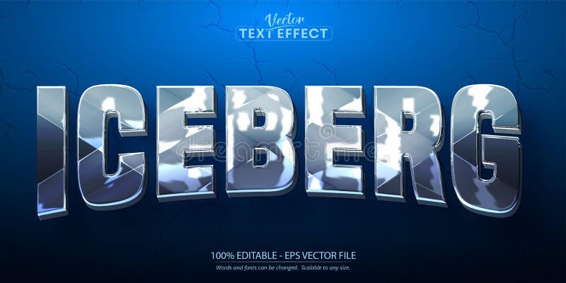Ice Text Effect, Editable Iceberg Text and Cartoon Text Style Stock ...