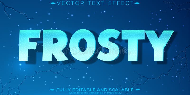 Ice Text Effect, Editable Iceberg and Snow Text Style Stock Vector ...