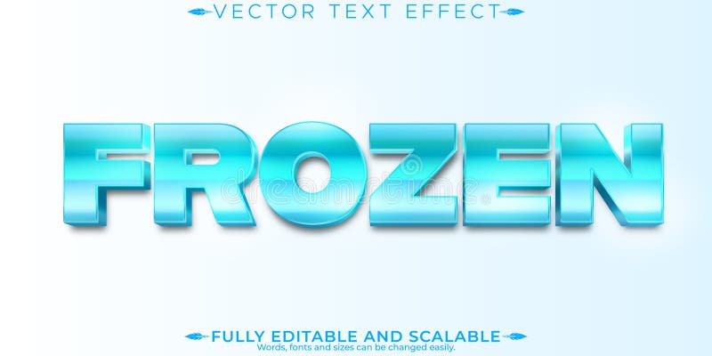 Ice Text Effect, Editable Iceberg and Snow Text Style Stock Vector ...