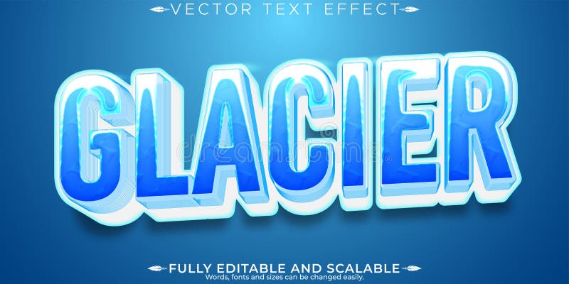 Ice Text Effect, Editable Iceberg and Snow Text Style Stock Vector ...
