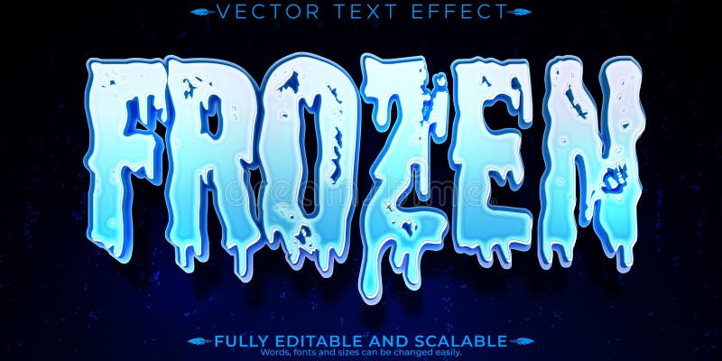 Ice Text Effect, Editable Iceberg and Snow Text Style Stock Vector - Illustration of mockup ...