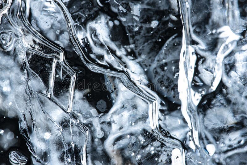 Ice Texture Close Up in the Macro Stock Photo - Image of outdoors ...