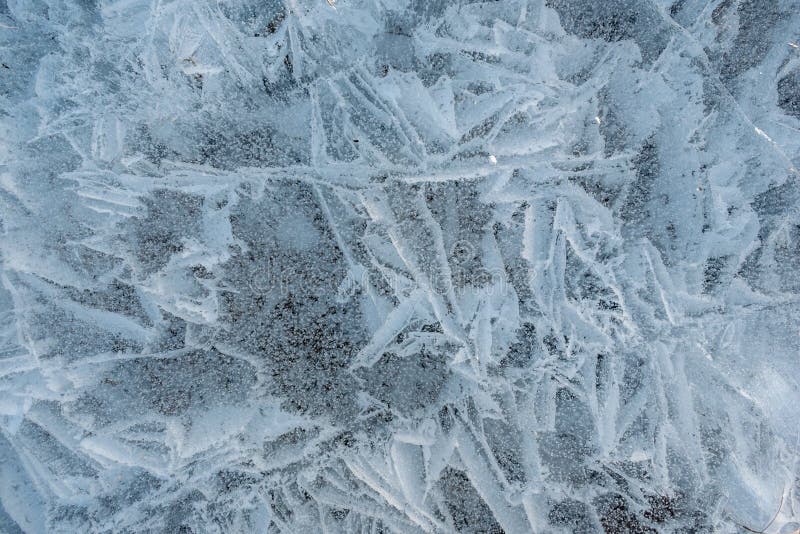 Background Frozen Water with Fancy Patterns. Ice Texture Stock Photo ...
