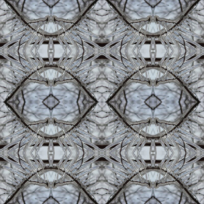 Ice Texture. Futuristic Seamless Pattern of Icicles on the Trees. Icicles in Early Spring ...