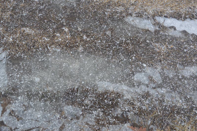Ice Texture on the Ground Winter Patterns Stock Image - Image of ...