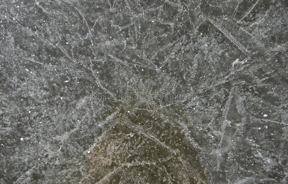 Ice Texture (pattern) of Frozen River from Frost in Winter with Big ...