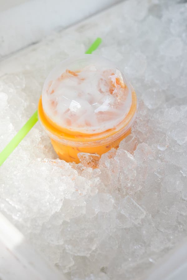 Ice Thai Milk Tea Drink for Summer Stock Photo - Image of drink, milk ...