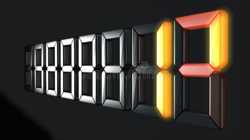 ICE Timer with Countdown. Animation 3D on a Black Background Stock ...