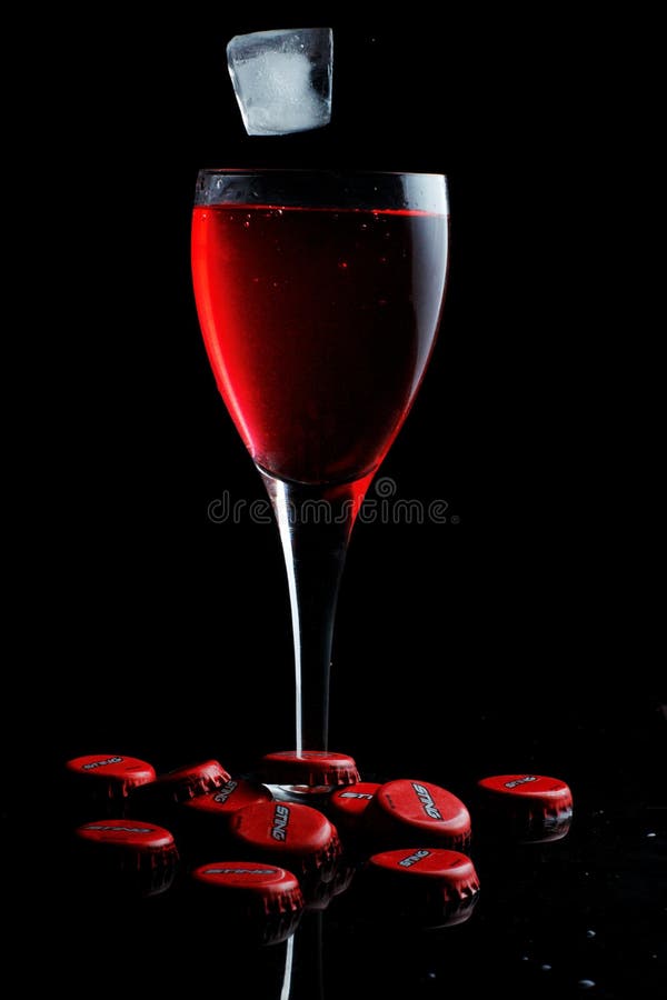 Ice in to coldrink stock image. Image of alcohol, glass - 186222061